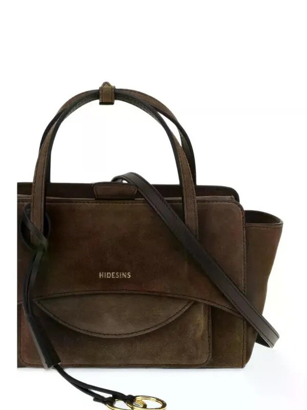 HIDESINS Small Flap Logo-stamp Suede Tote Bag