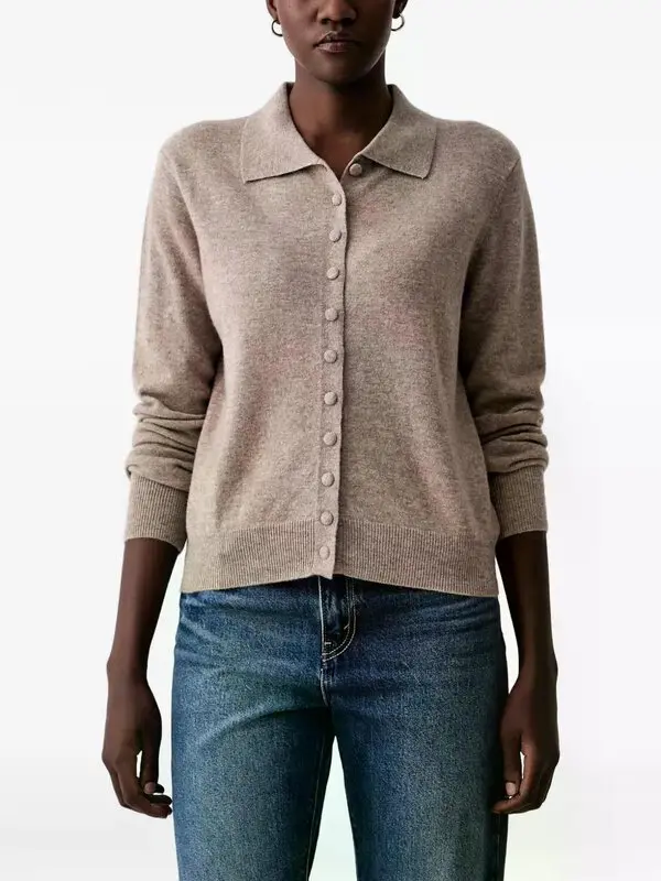 VICOLO Button-up Collared Cardigan