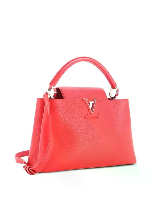LOUIS VUITTON Capucines Bag Leather Pm Satchel - Red
