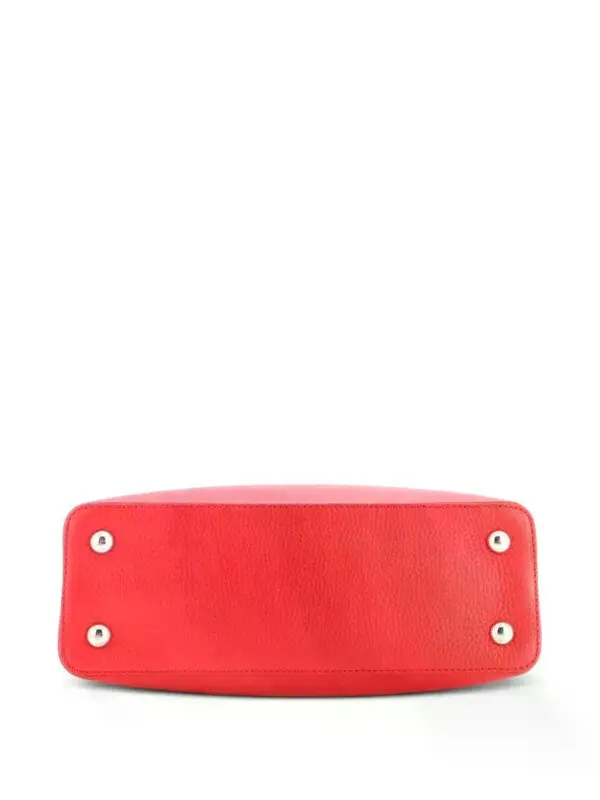 LOUIS VUITTON Capucines Bag Leather Pm Satchel - Red