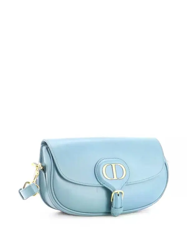 Dior Bobby Flap Bag Leather East West Crossbody Bag - Blue