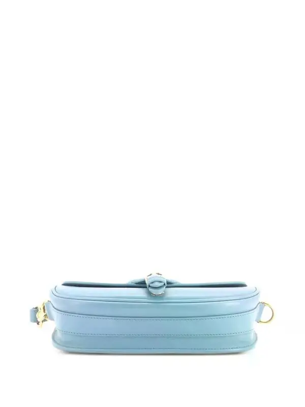 Dior Bobby Flap Bag Leather East West Crossbody Bag - Blue