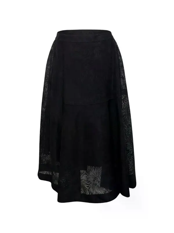 3.1 Phillip Lim Organza Fil Coupé Midi Skirt - Black