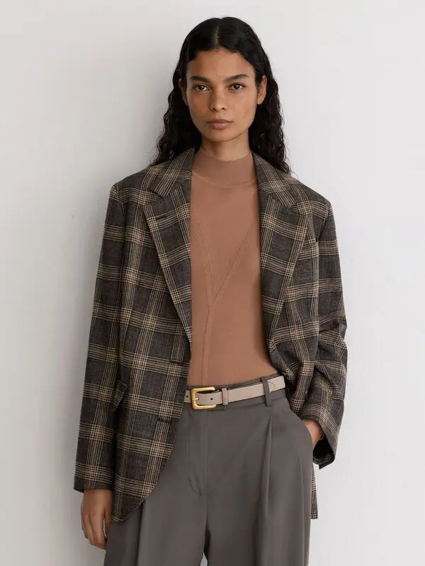 REISS Beatrice Suede Square-buckle Belt - Grey
