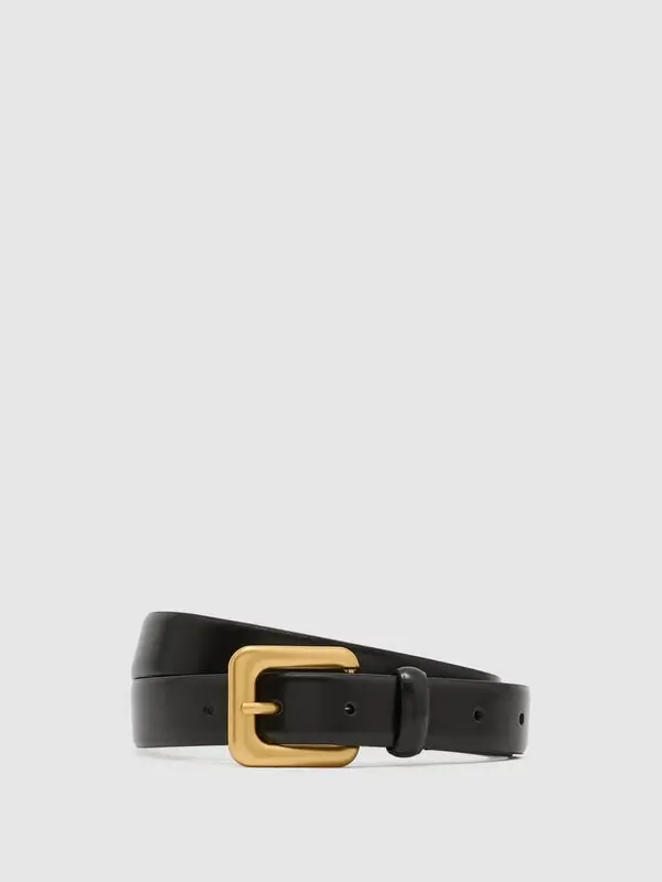 REISS Beatrice Leather Square-buckle Belt
