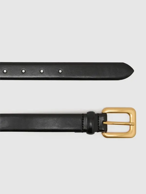 REISS Beatrice Leather Square-buckle Belt