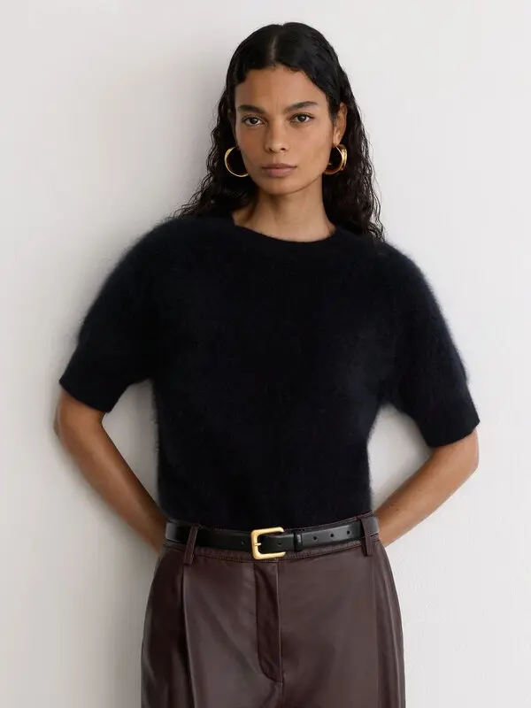 REISS Beatrice Leather Square-buckle Belt