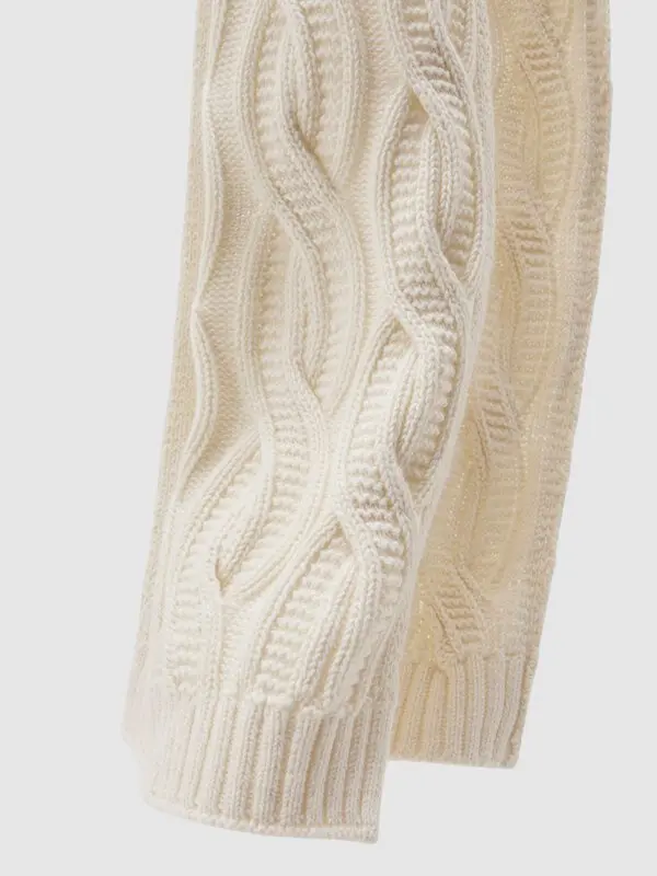 REISS Polar Cable-knit Scarf With Wool - White