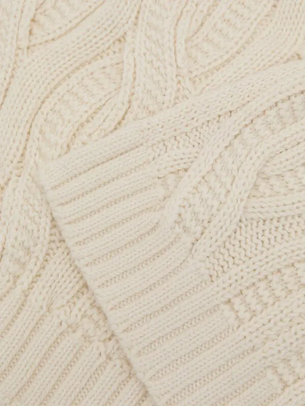 REISS Polar Cable-knit Scarf With Wool - White