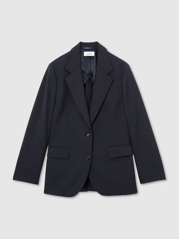 REISS Sandor Stretch-twill Relaxed Single-breasted Blazer