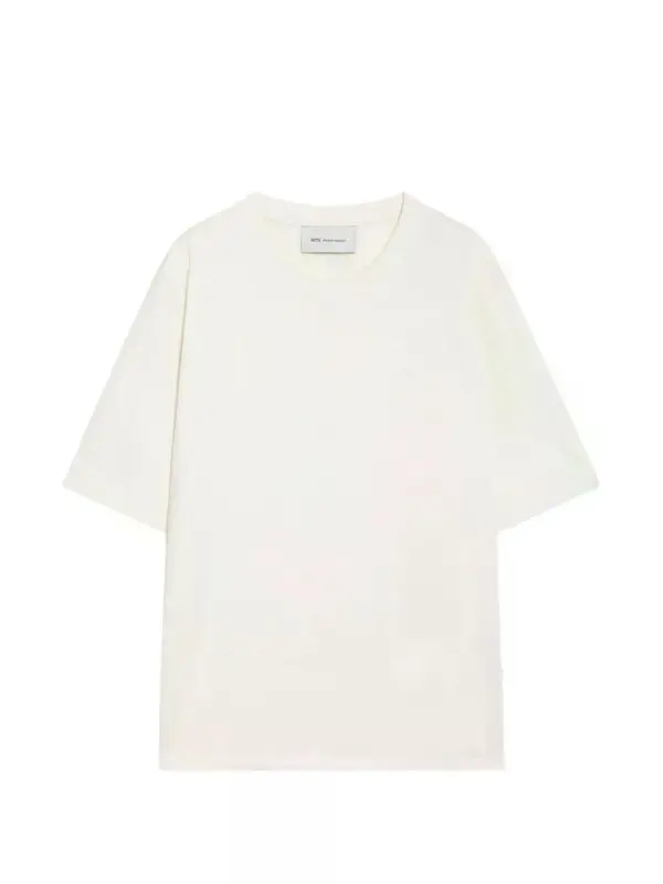 AMI Paris White Cotton T-shirt With Embossed De Coeur - Neutrals