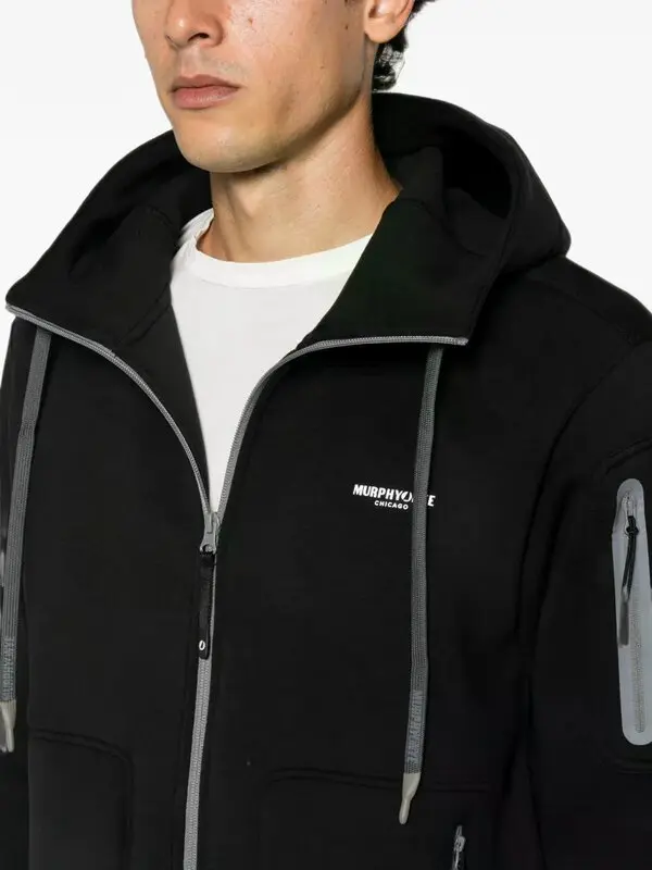 MURPHY&NYE Rhump Zip-up Drawstring Hoodie - Black