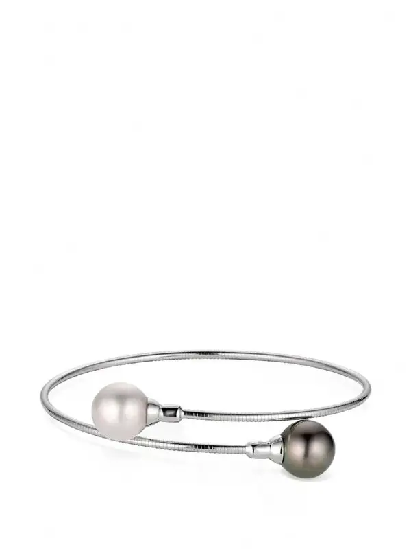 BAGGINS Tahitian And South Sea Pearl Bangle Bracelet - Silver