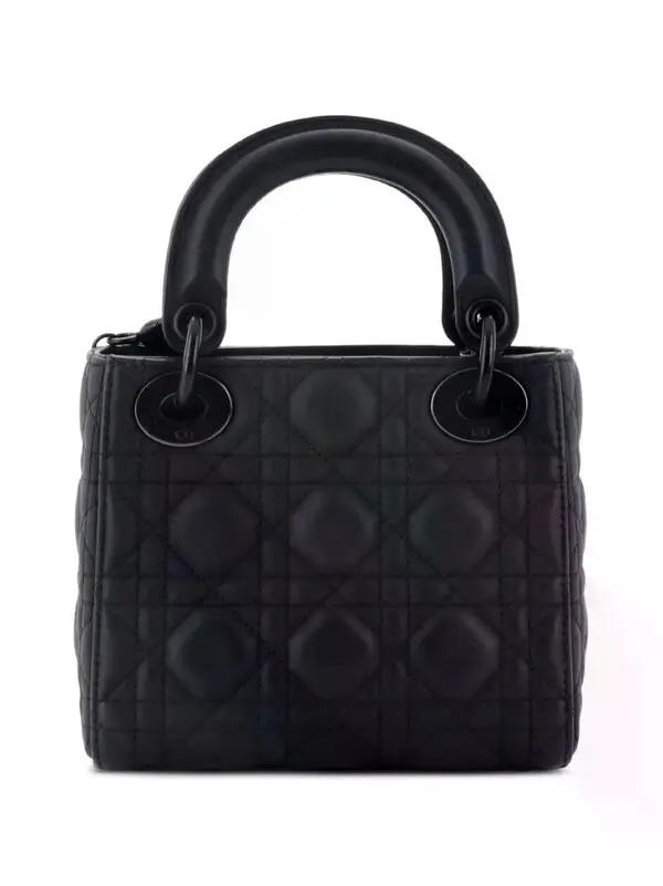 Dior Ultra Matte Lady Chain Bag Cannage Quilt Calfskin Mini Shoulder Bag - Black