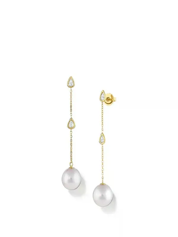BAGGINS South Sea Pearl And Diamond Dangle Earrings
