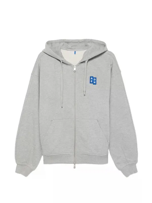 ADER ERROR Logo-patch Zip-up Hoodie - Grey