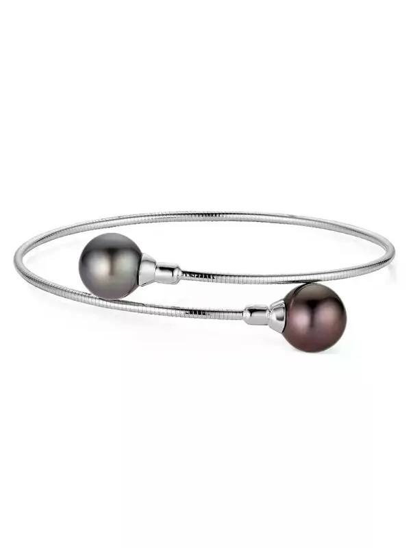 BAGGINS Tahitian Pearl Wire Bangle Bracelet - Silver