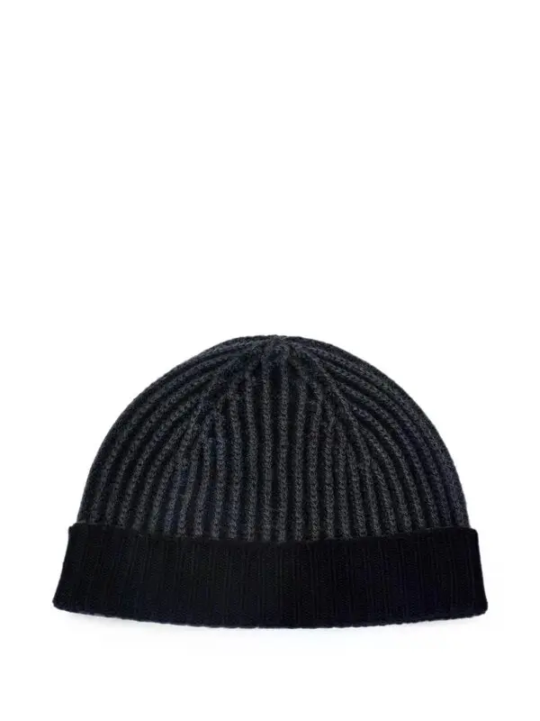 04651 / A TRIP IN A BAG Foggy Ribbed-knit Beanie Hat - Blue