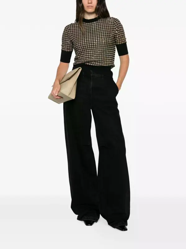 Ermanno Scervino Check-pattern Sequin-embellished Sweater