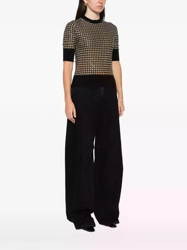 Ermanno Scervino Check-pattern Sequin-embellished Sweater