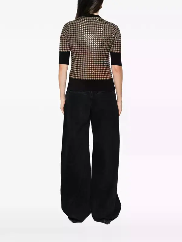 Ermanno Scervino Check-pattern Sequin-embellished Sweater