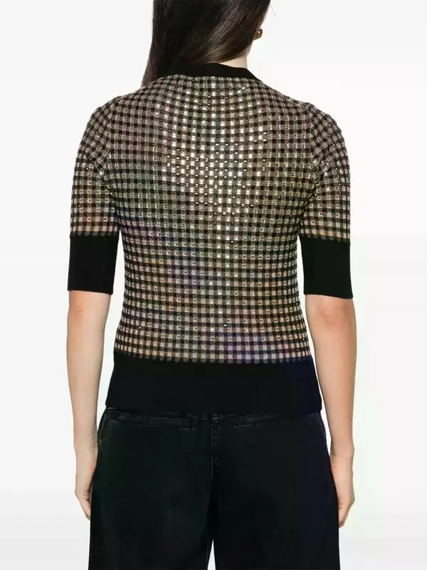 Ermanno Scervino Check-pattern Sequin-embellished Sweater - Black