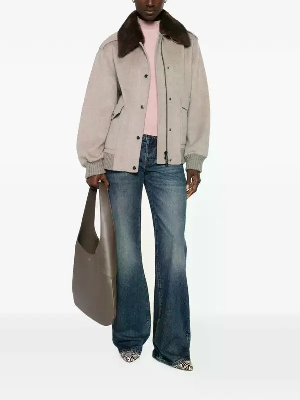 VELA SHOP High-neck Rib-trimmed Sweater