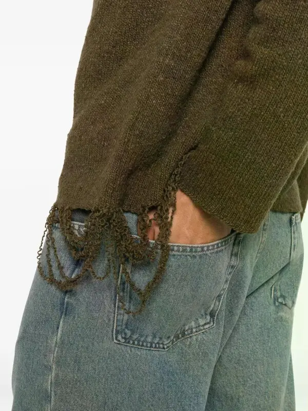 MAISON MARGIELA Logo-print Distressed Sweater