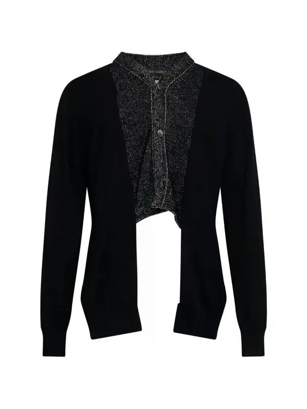 Comme Des Garçons Layered Metallic-effect Cardigan