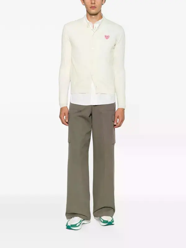 Play Comme Des Garcon Heart-patch Cardigan