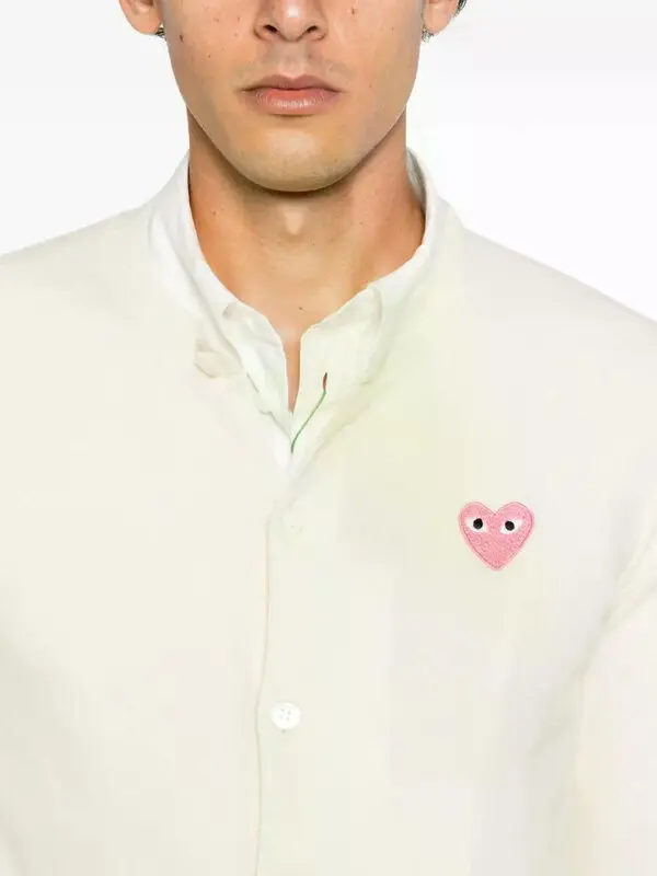 Play Comme Des Garcon Heart-patch Cardigan - Neutrals