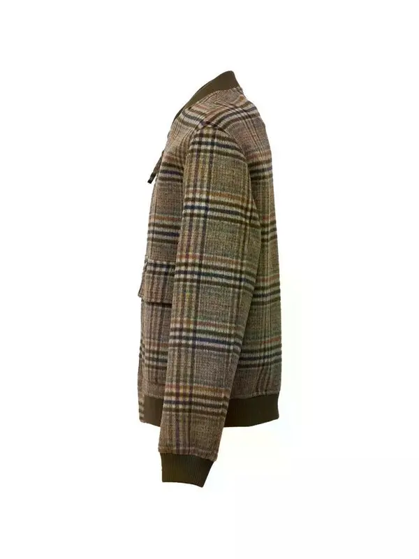 AMARANTO Prince Of Wales Check Bomber Jacket