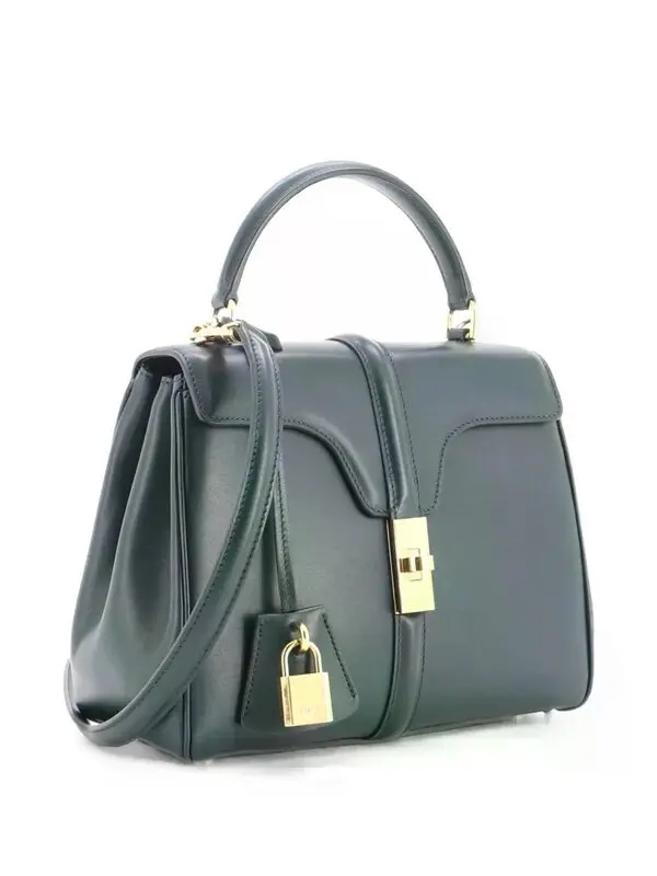 Celine 16 Top Handle Bag Smooth Calfskin Small Satchel - Green