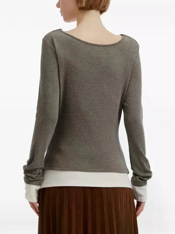 B+AB Cowl-neck Layered T-shirt