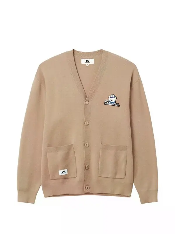 CHOCOOLATE Logo-patch Button-up Cardigan - Neutrals