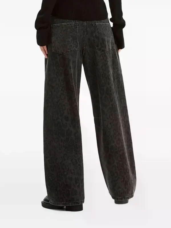 TOUT A COUP Leopard-print Wide-leg Jeans