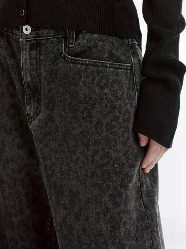 TOUT A COUP Leopard-print Wide-leg Jeans