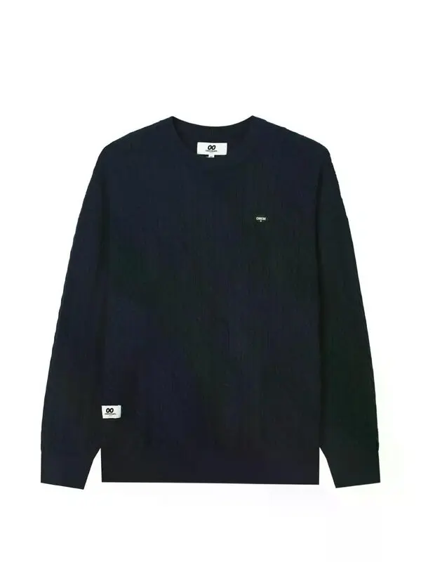 CHOCOOLATE Cable-knit Logo-patch Sweater - Blue