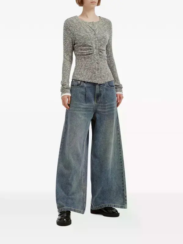 B+AB Ruched Marl-knit Cardigan