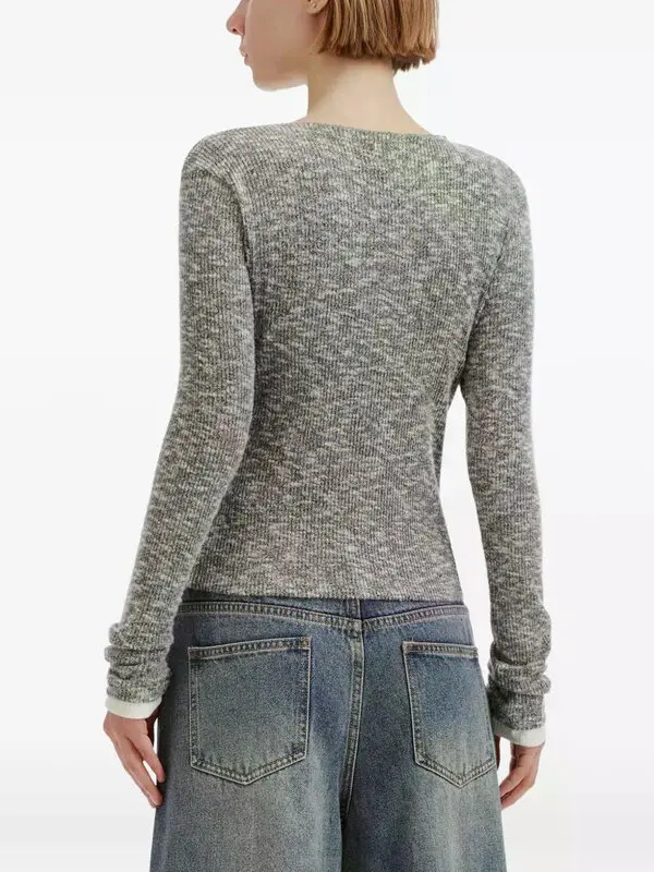B+AB Ruched Marl-knit Cardigan
