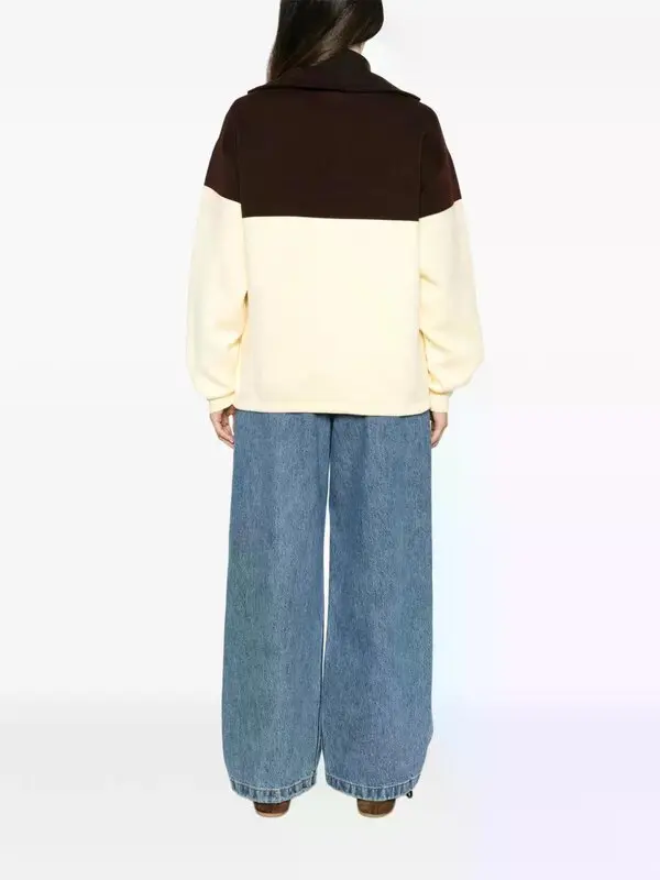 Loewe Anagram-embroidered Colour-block Sweater - Neutrals