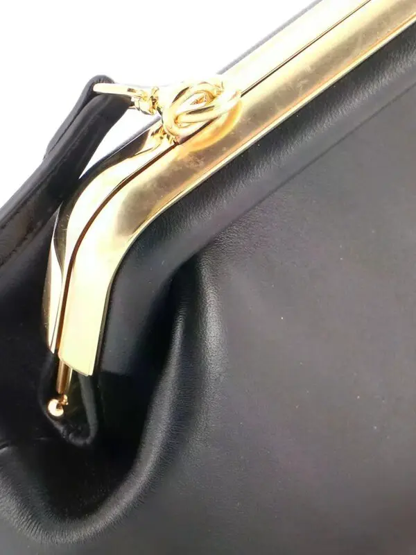 Fendi First Bag Leather Small Clutch Bag - Black