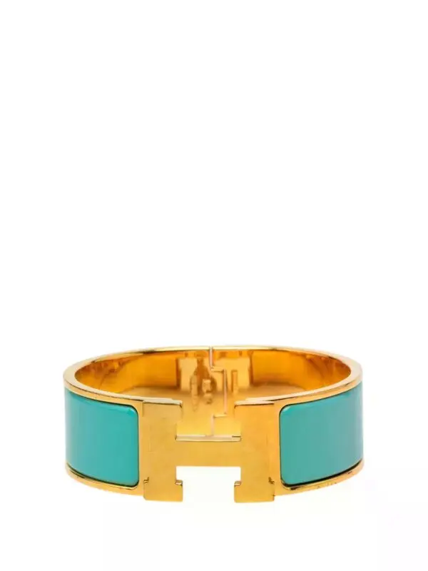 Hermès 2000-2026 Wide Enamel Clic H Bracelet Pm Costume Bracelet - Blue
