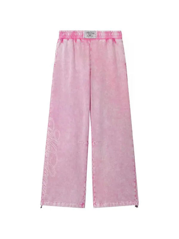 MINI CREAM Logo-print Wide-leg Trousers