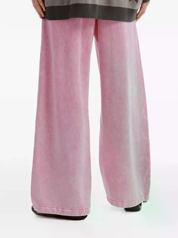 MINI CREAM Logo-print Wide-leg Trousers