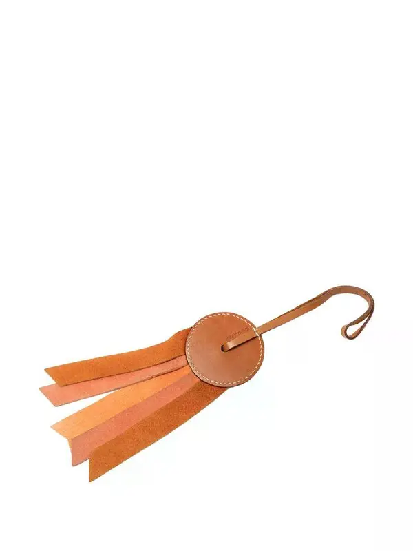 Hermès 2000-2026 Hunter Cowhide And Milo Lambskin Paddock Flot Ribbon Bag Charm Key Chain - Brown