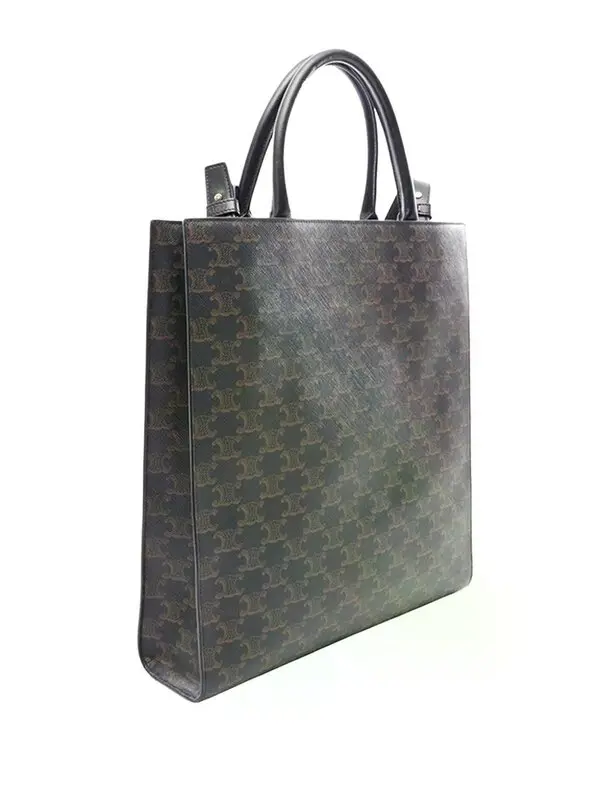 Celine 2000-2026 Medium Triomphe Coated Canvas Vertical Cabas Tote Satchel