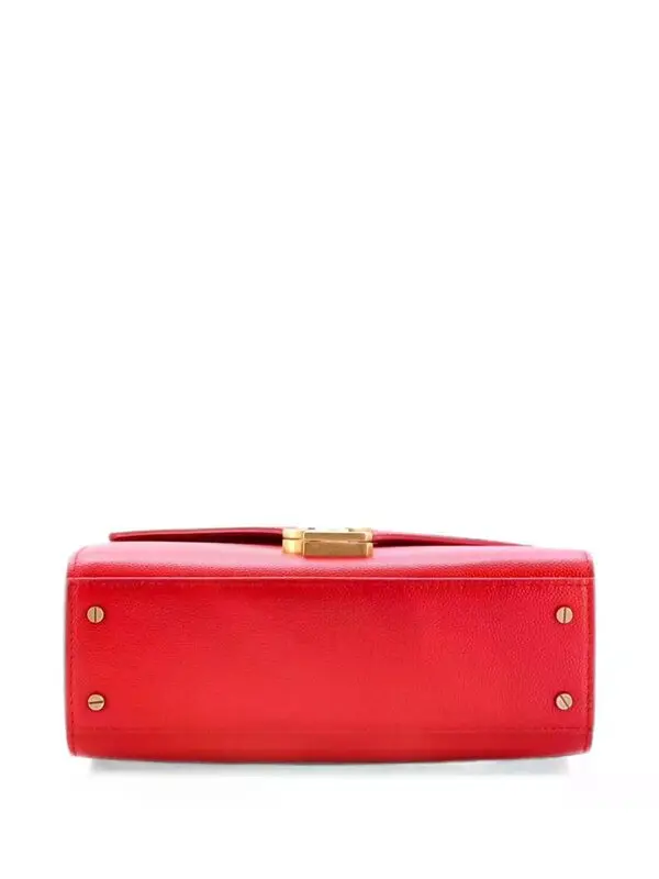 Saint Laurent Cassandra Top Handle Bag Leather Mini Shoulder Bag - Red