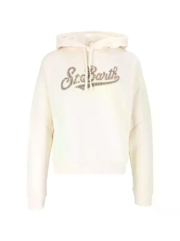 MC2 SAINT BARTH Logo-embroidered Cotton Hoodie - Neutrals