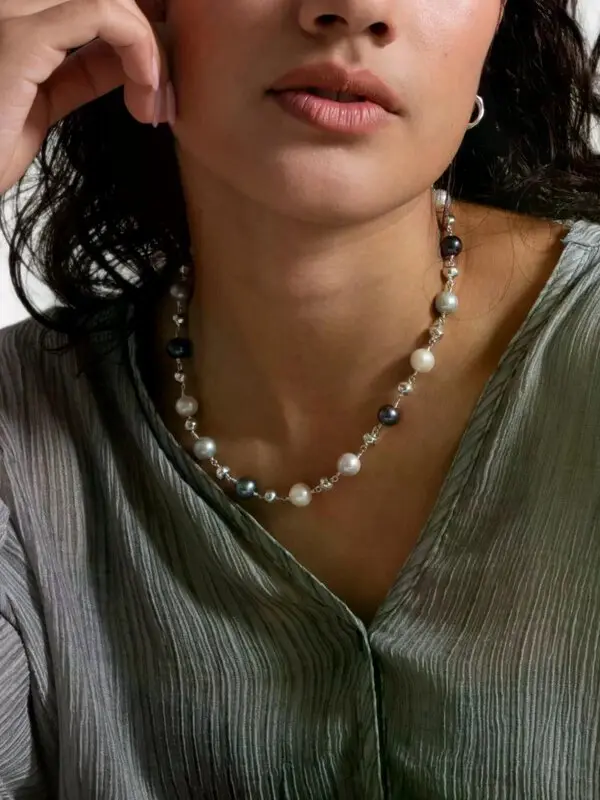 DOWER & HALL Nomad Nugget™ Freshwater-pearl Necklace - Silver